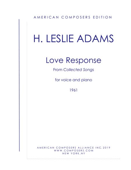 H Leslie Adams Love Response Lyrics Genius Lyrics