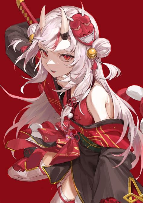 Skyん Skynblue On X Oni Horns Red Oni Nakiri Ayame