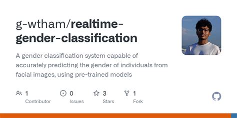 Github G Wthamrealtime Gender Classification A Gender