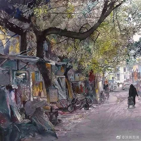 John Salminen水彩街景 源自各处 高清图片，堆糖，美图壁纸兴趣社区