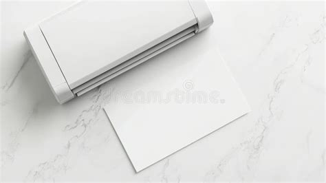 Sleek Thermal Printer Mockup Blank Paper Roll On Elegant Marble