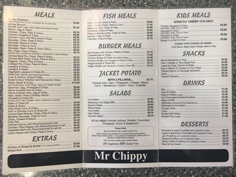 Menu At Mr Chippy Fast Food Cwmbran