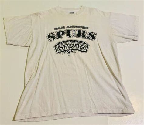 Vintage San Antonio Spurs Shirt White Tornado Activewear Large Tnd