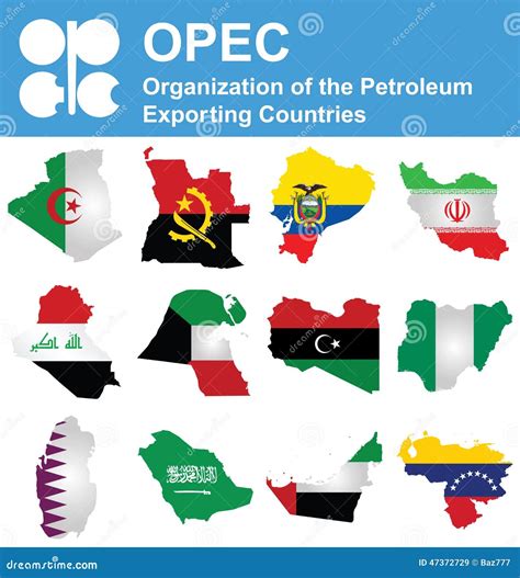 Opec Countries Stock Vector Illustration Of Collection 47372729