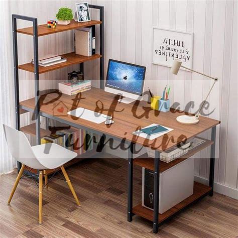 Computer Desk With Side Shelves Furniture And Home Living Furniture