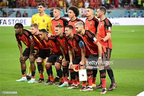 The Players Of Belgian National Football Team Pictured Prior To The