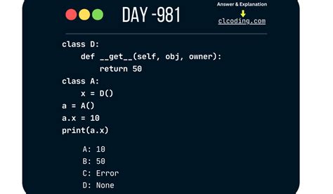 Python Coding Challenge Day 981 What Is The Output Of The Following