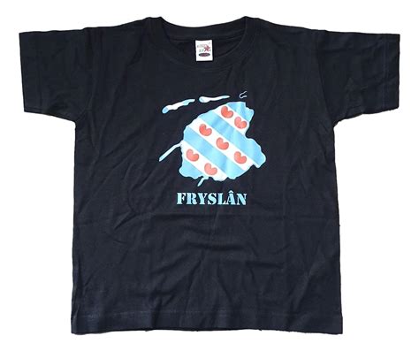 Kindershirt Fries Provinciekaart Zwart Friese Producten