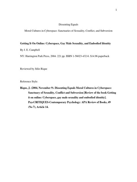 Dissenting Equals Pdf Cyberspace Intimate Relationships