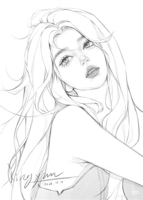 Easy Girl On A Swing Drawing Tutorial Dibujar Dibujos Faciales