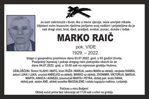Marko RaiČ 1929 2022