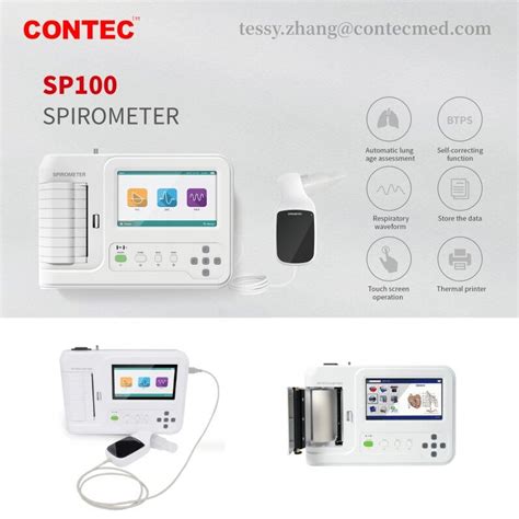 Contec Sp100 Portable Spirometer Lung Function Testing Device 7 Color