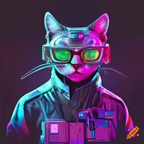 Cyber Cat On Craiyon