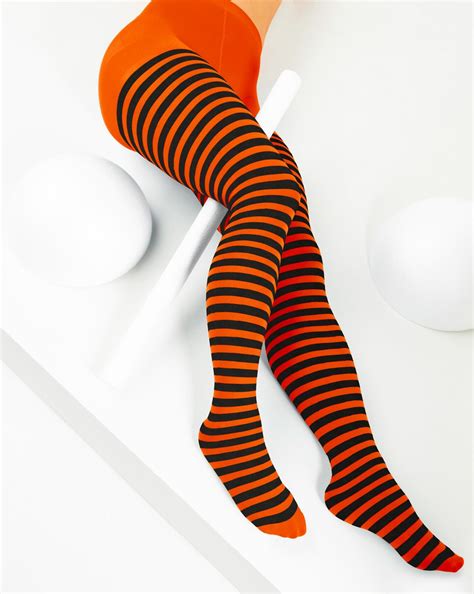 Womens Black Striped Tights Style 1202 We Love Colors