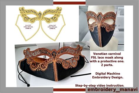 venetian carnival fsl lace mask · creative fabrica