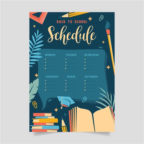 Back To School Time Table Template Vector 10942115 Vector Art At Vecteezy