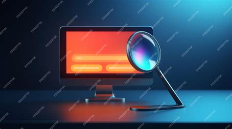 Un Monitor De Computadora Con Una Pantalla Roja Y Naranja Y Una Lupa
