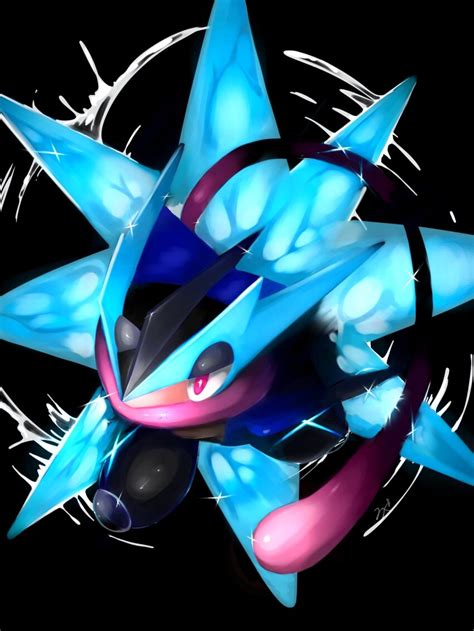 Doro Xxx Desu Greninja Mega Greninja Nintendo Pokemon Highres Black Background Frog Full