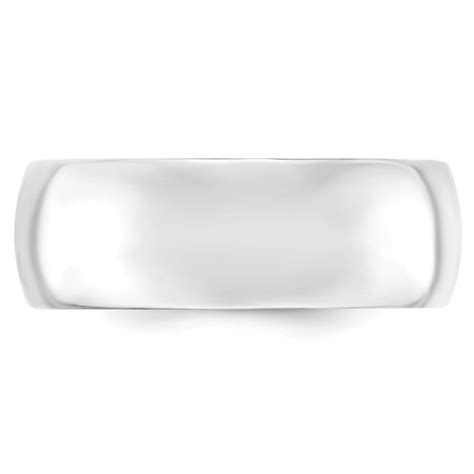 8mm Plain Comfort Fit Wedding Band Ring In 14k White Gold