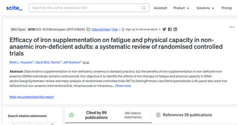 Efficacy Of Iron Supplementation On Fatigue And Physical Capacity In Non Anaemic Iron Deficient