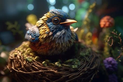 Premium Ai Image Bird Nest Generate Ai