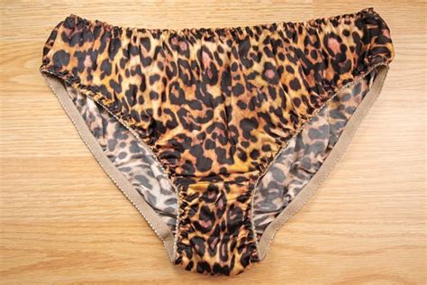Vintage Japanese Nylon Shiny Slippery Pretty Silk Satin Leopard Panty