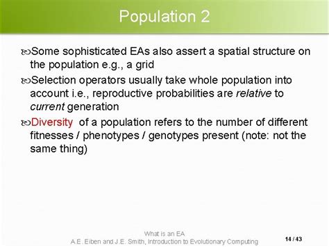 What Is An Evolutionary Algorithm Chapter 2 What