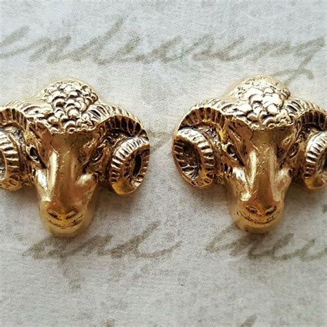 Brass Ram Head Etsy