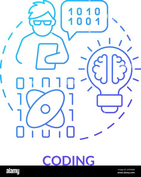 Coding Blue Gradient Concept Icon Stock Vector Image And Art Alamy