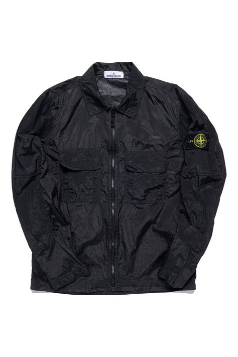 Stone Island Stone Island Black Nylon Metal Zip Overshirt Grailed