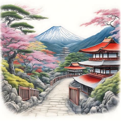 Japanese Landscape Drawing