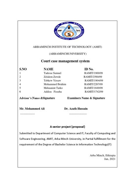 court case management system docu pdf use case object computer