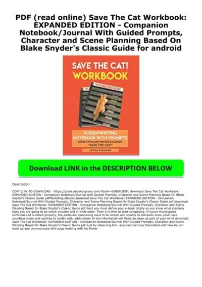 Pdf Read Online Save The Cat Workbook Expanded Edition Companion