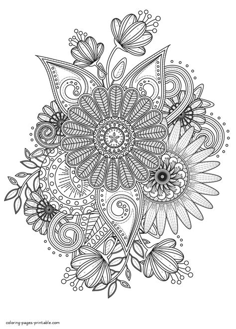 Intricate Flower Coloring Pages