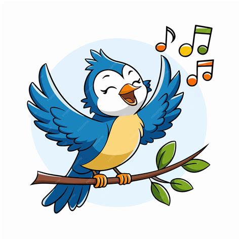 Premium Vector Illustration Of Cute Bird Singing