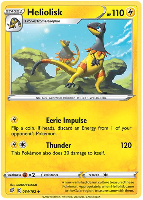 Heliolisk 64 Rebel Clash Pokémon Karty