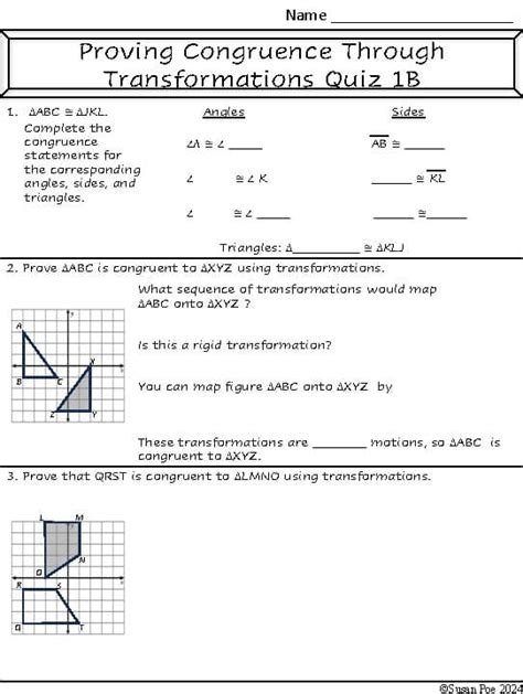 Transformations Unit Assessments By Poe Pro Math Resources Tpt