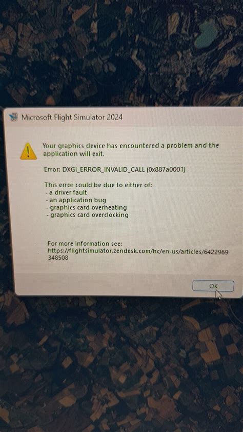 CTD DXGI ERROR INVALID CALL X A Crashes CTDs Microsoft Flight Simulator Forums