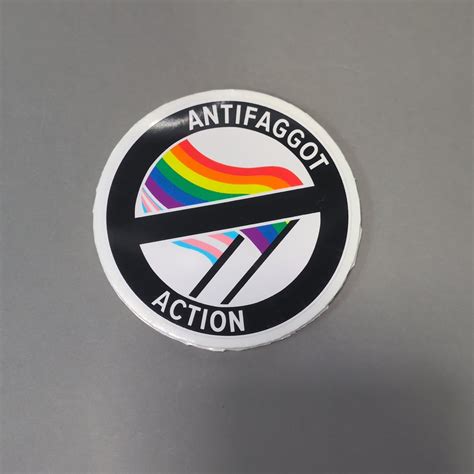 Anti Faggot Action Sticker Goyimtvshop