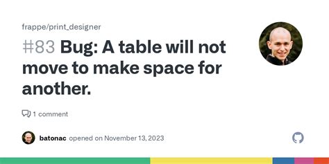 Bug A Table Will Not Move To Make Space For Another · Issue 83 · Frappeprintdesigner · Github
