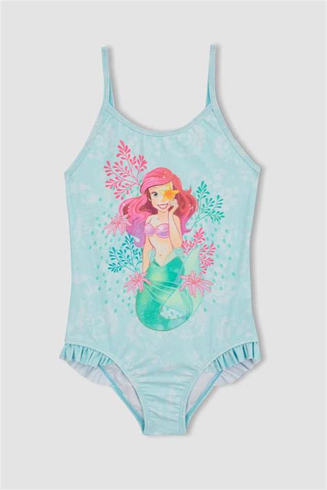 Green Girls And Teens Girl Regular Fit Disney Princess Licensed Swimsuit