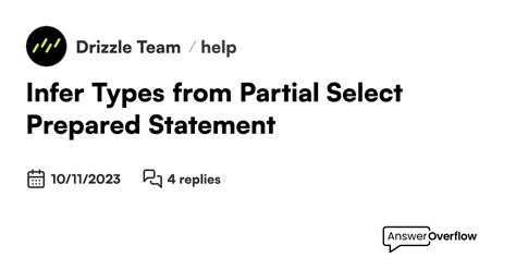 Infer Types From Partial Select Prepared Statement Drizzle Team