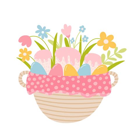 Cute Easter Basket 42689567 Vector Art At Vecteezy