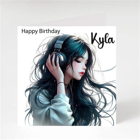 Happy Birthday Musician Girl Card Birthday Greeting Card Girl With