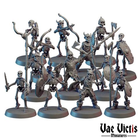 Skeleton Army Squad For Dnd Dungeons And Dragons Undead Army 28mm