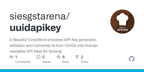 Github Siesgstarenauuidapikey A Base32 Crockford Encoded Api Key