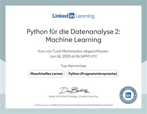 Ich Freue Mich Sehr Den Kurs Python Für Die Datenanalyse 2 Machine