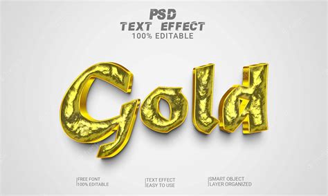 Premium Psd Gold 3d Editable Text Effect Style Psd File