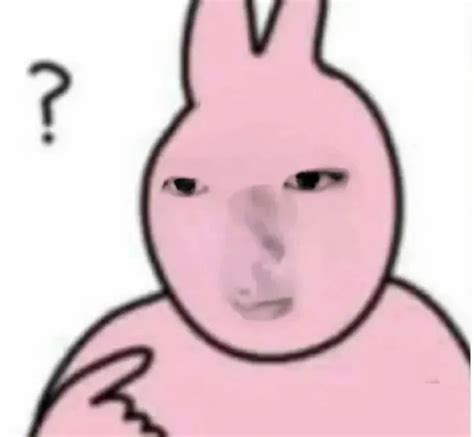 粉色卡通兔子一脸疑惑，配问号尽显呆萌可爱 10000个很火的抽象神经表情包表情包图片动图 求表情网斗图从此不求人