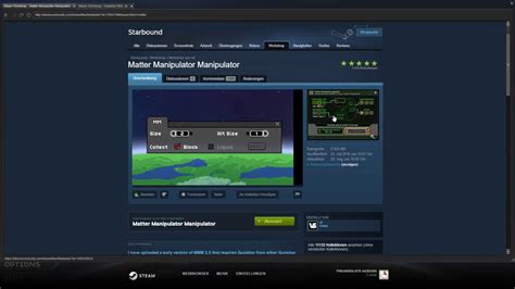 Update Starbound Mods Quickbar Mini And Matter Manipulator